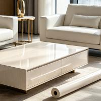China Light Luxury White Oak PVC Decorative Film 0.16mm 1220mm Self-Adhesive Furniture Wrap for sale
