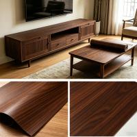 China Matte Dark Brown Walnut Self-Adhesive PVC Furniture Film 1220mm x 50m OEM for sale