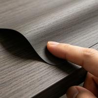 China Matte Charcoal Teak PVC Decorative Film 1220mm Self-Adhesive Weather Resistant Furniture Wrap for sale