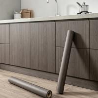 China Matte Charcoal Teak PVC Decorative Film 1220mm Self-Adhesive Weather Resistant Furniture Wrap for sale