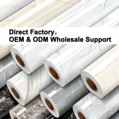China 0.10-0.18mm Thickness Marble Vinyl Wrap PVC Decorative Film for Kitchen Worktop for sale