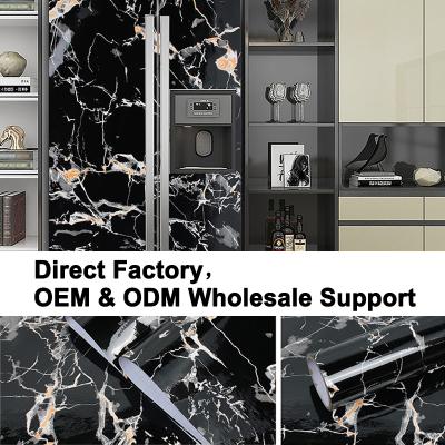 China Decorative Marble PVC Film Waterproof Moistureproof Self-Adhesive Surface Wrap 850mm-1400mm Width for sale