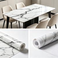 China Carrara White Marble Vinyl Wrap Film 0.13mm High Gloss Waterproof PVC Decorative Film for sale