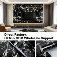 China Black Gold Marble PVC Decorative Film Glossy Waterproof 1260mm Commercial Decor Wrap for sale