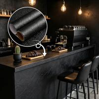 China Black Crack Texture PVC Decorative Film Waterproof Kitchen Cabinet Wrap 0.20mm 1240mm for sale