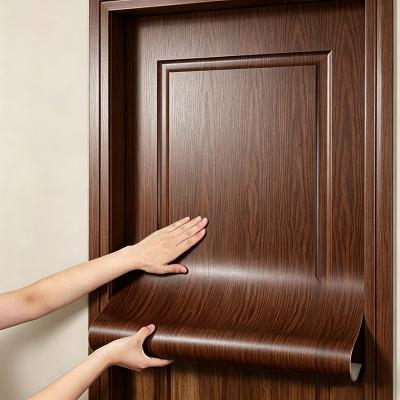 China Realistic Wood Texture PVC Furniture Film Waterproof Self Adhesive 0.2mm Thick Home Office Decor for sale