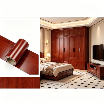 China Flame Retardant Wood Grain PVC Film 0.20mm 0.30mm Furniture Wrap Foil OEM ODM for sale