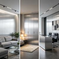 China Brushed Metallic PVC Decorative Film 1260mm 1420mm for Modern Interior Furniture for sale