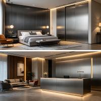China Metallic PVC Film Brushed Foil 0.15mm 0.45mm for Kitchen Cabinet Wardrobe Interior Design for sale