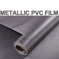 China Anti Peeling Brushed Metallic PVC Decorative Film Foil 0.12mm 0.20mm for Cabinets Furniture Surface for sale