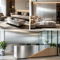 China Metallic PVC Film Brushed Texture Decorative Foil 0.12mm 1260mm for Furniture Cabinets for sale