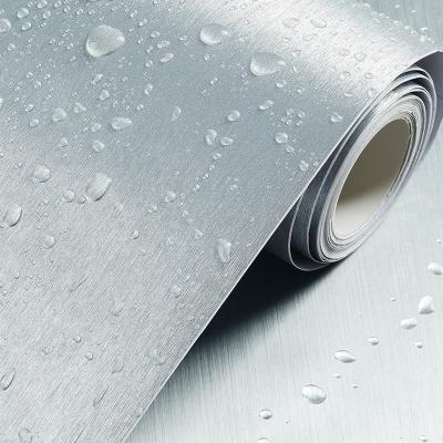 China Metallic PVC Film Brushed Texture Decorative Foil 0.12mm 1260mm for Furniture Cabinets for sale