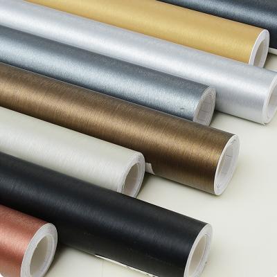 China Anti Fingerprint Metallic PVC Film 0.15mm Brushed Surface Decorative Foil 1260mm for sale