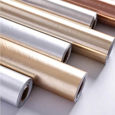 China Brushed Metal Vinyl Film Roll 100m to 500m for Furniture Decoration for sale