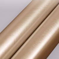 China Metallic PVC Decorative Film 0.15-0.50mm Brushed Texture for Vacuum Press Furniture Surfacing for sale
