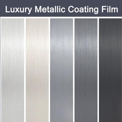 China Metallic PVC Film Brushed Surface Foil Roll 1260mm Width 0.15mm Thickness for Furniture Decoration for sale
