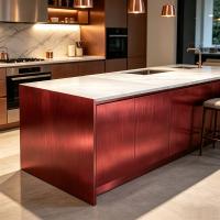 China 0.3mm Premium Brushed Metallic PVC Vinyl Wrap for Furniture and Cabinet Lamination 1200-1400mm for sale