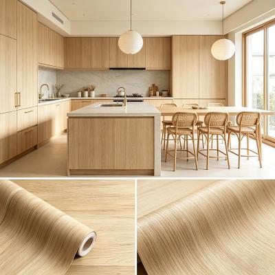 China Light Natural Wood Grain PVC Decorative Film 0.15mm-0.5mm for Furniture Cabinet Refinishing for sale