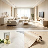 China Natural Wood Grain PVC Furniture Foil Wrap Soft Touch Film 1260mm Width Customizable for sale