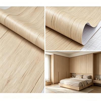 China Textured Wood Grain PVC Decorative Foil 0.20mm 1220mm Anti Yellowing Matte Finish Wall Panels for sale