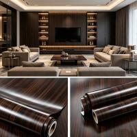China Non Adhesive PVC Decorative Film 0.2mm Scratch Resistant Waterproof Furniture Foil for sale