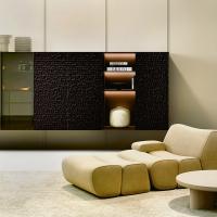 China Matte 3D Geometric PVC Vacuum Press Film 0.45mm Seamless Wrapping for Furniture for sale
