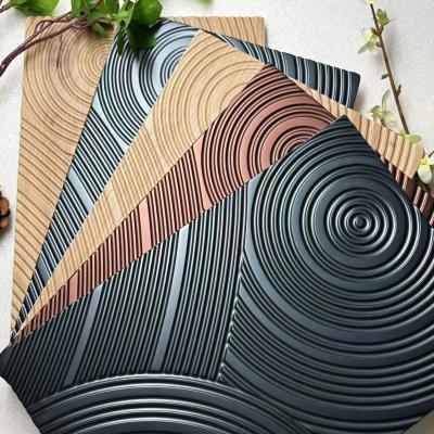 China Matte 3D Geometric PVC Vacuum Press Film 0.45mm Seamless Wrapping for Furniture for sale