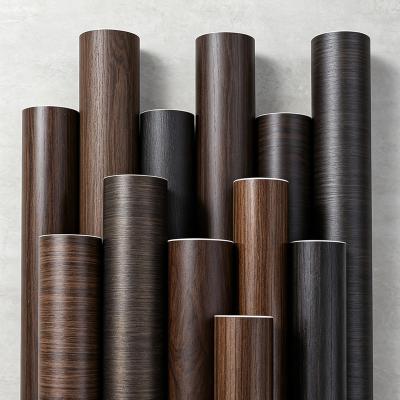 China PVC Self Adhesive Wood Grain Vinyl Wrap 0.15-0.50mm Thickness 100-500m Roll Furniture Decor for sale