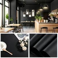 China Black Wood Grain PVC Film Roll 0.15mm 1400mm Waterproof DIY Wall Covering for sale