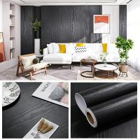 China Black Wood Grain PVC Film Roll 0.15mm 1400mm Waterproof DIY Wall Covering for sale