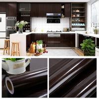 China Black Wood Grain PVC Film Roll 0.15mm 1400mm Waterproof DIY Wall Covering for sale