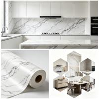 China Fireproof PVC Marble Effect Self Adhesive Film 0.15mm-0.5mm Luxury Stone Texture Wrap For Countertops for sale