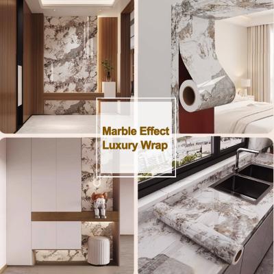China Customizable Marble Effect PVC Film 3D High Gloss Stone Foil 0.20mm 1260mm for Interior Decor for sale