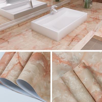 China Fire Retardant Marble PVC Film 0.12-0.50mm Impact Resistant Stone Foil for Hotel Office Renovation for sale