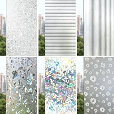 China IPX7 Waterproof Static Cling Privacy Window Film 17.72x78.74 inch UV Blocking Decorative Glass Sticker for sale