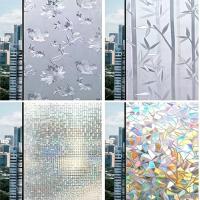 China IPX7 Waterproof Static Cling Privacy Window Film 17.72x78.74 inch UV Blocking Decorative Glass Sticker for sale