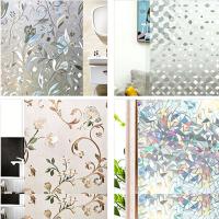 China UV Blocking Patterned Glass Decorative Film 17.72x78.74 inch Static Cling Privacy Window Film for sale