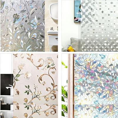 China UV Blocking Patterned Glass Decorative Film 17.72x78.74 inch Static Cling Privacy Window Film for sale