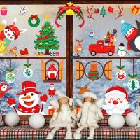 China Reusable Christmas Static Cling Window Decals 17.72x39.37 Inch Waterproof PET Film for sale