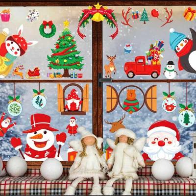 China Reusable Christmas Static Cling Window Decals 17.72x39.37 Inch Waterproof PET Film for sale