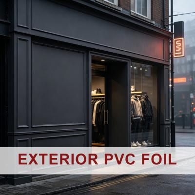 China Black Wood PVC Exterior Decorative Foil Anti UV Weather Resistance Wrap 50m to 1000m for sale