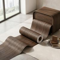 China Industrial Walnut PVC Foil for Furniture Fronts | Thermoforming Board Wrap for sale