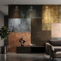China Antique Patina Metal PVC Film | Oxidized Bronze Decorative Vinyl Roll for sale