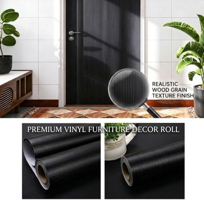 China PVC Self Adhesive Wood Grain Vinyl Wrap 0.15-0.50mm Thickness 100-500m Roll Furniture Decor for sale