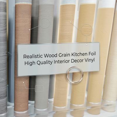 China Light Oak Wood Foil for Nordic Kitchen Fronts | 2D Lamination & Pressing Vinyl for sale