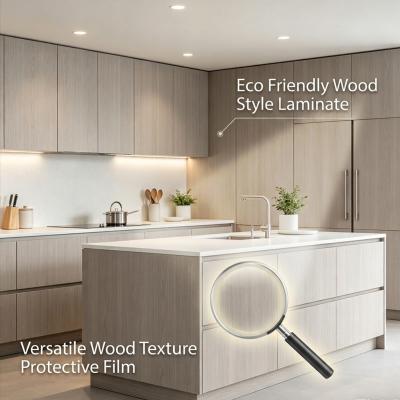 China Wood Grain PVC Lamination Film 0.12-0.50mm Anti Mildew Furniture Interior Decoration for sale