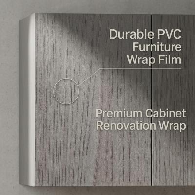 China Fade Resistant PVC Wood Effect Furniture Wrap 0.15mm for Interior Wall and Cabinet Decor for sale