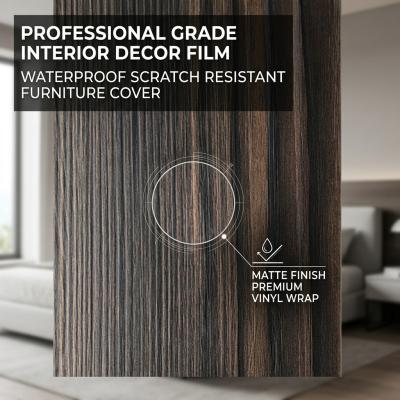 China Custom Thickness Wood Grain PVC Film 0.15mm 1260mm Matte Furniture Vinyl Wrap for sale