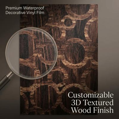 China 3D Textured Wood Grain PVC Film 0.15mm 1260mm for Interior Profile Wrapping for sale
