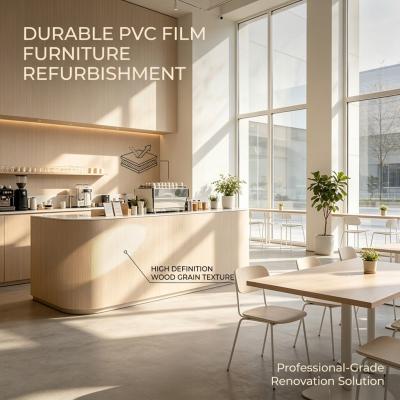 China OEM Wood Grain PVC Film 0.07-0.25mm Thickness 60-1240mm Width for Furniture Refurbishment for sale